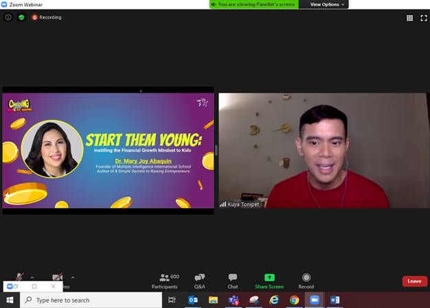 Host Tonipet Gaba encourages parents to tune in to one of the webinar’s ...